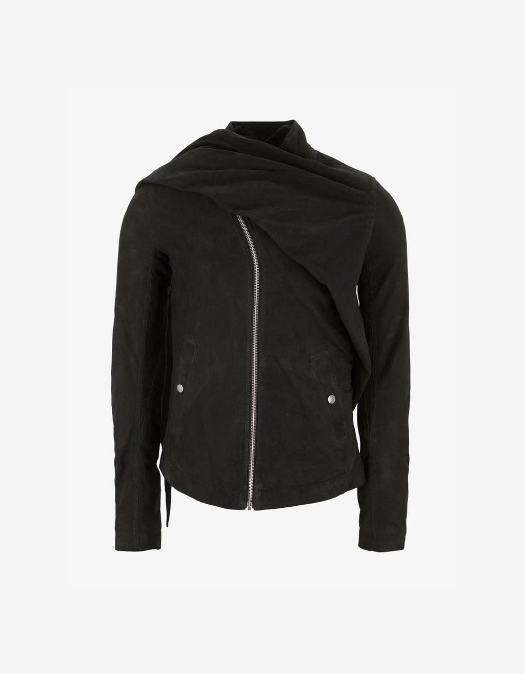Rick Owens Wrap Bomber Black Leather Jacket - circa AW15 – Zoo Fashions