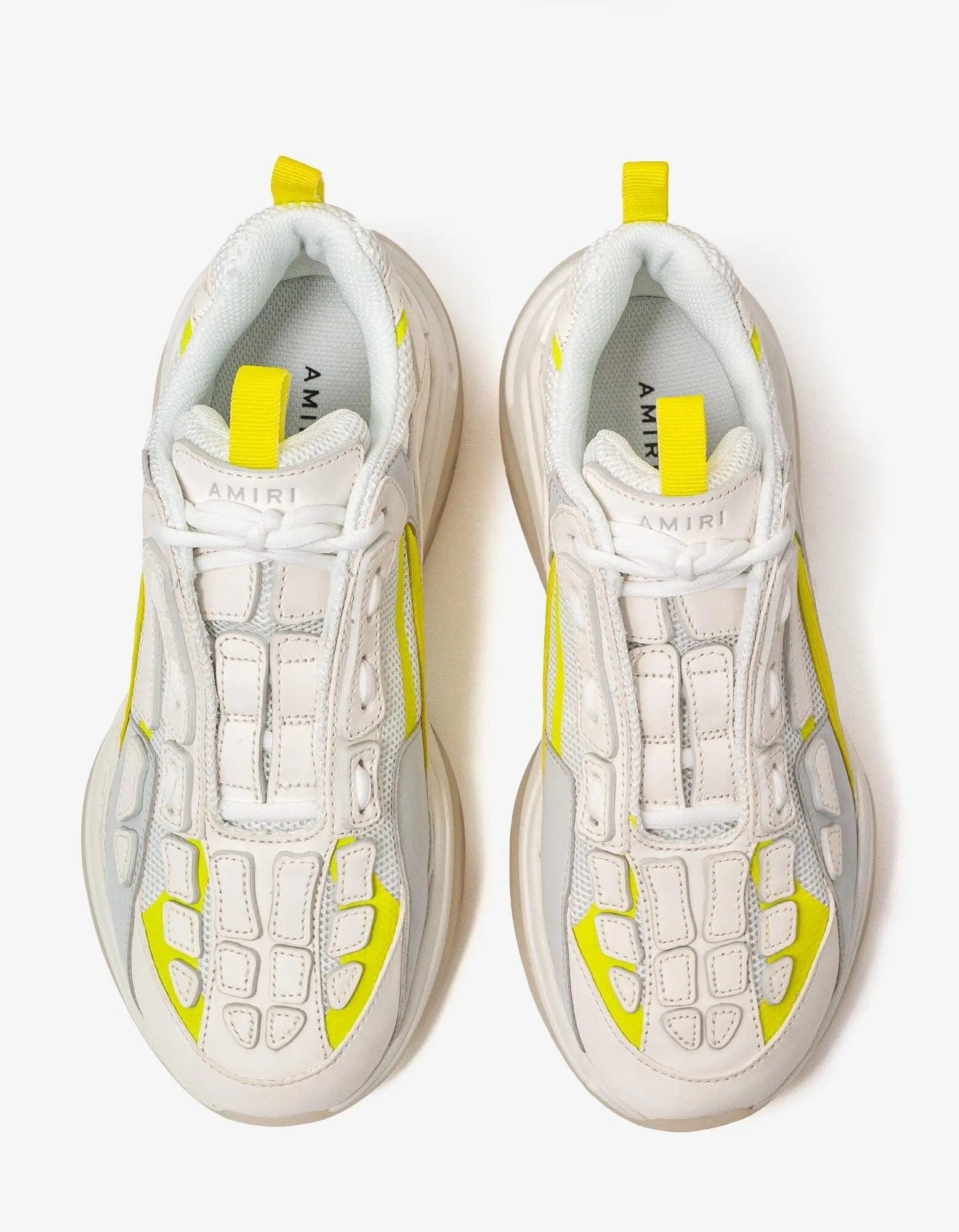 Amiri Bone Runner White & Yellow Trainers – Zoo Fashions Amiri Bone Runner White & Yellow Trainers – Zoo Fashions