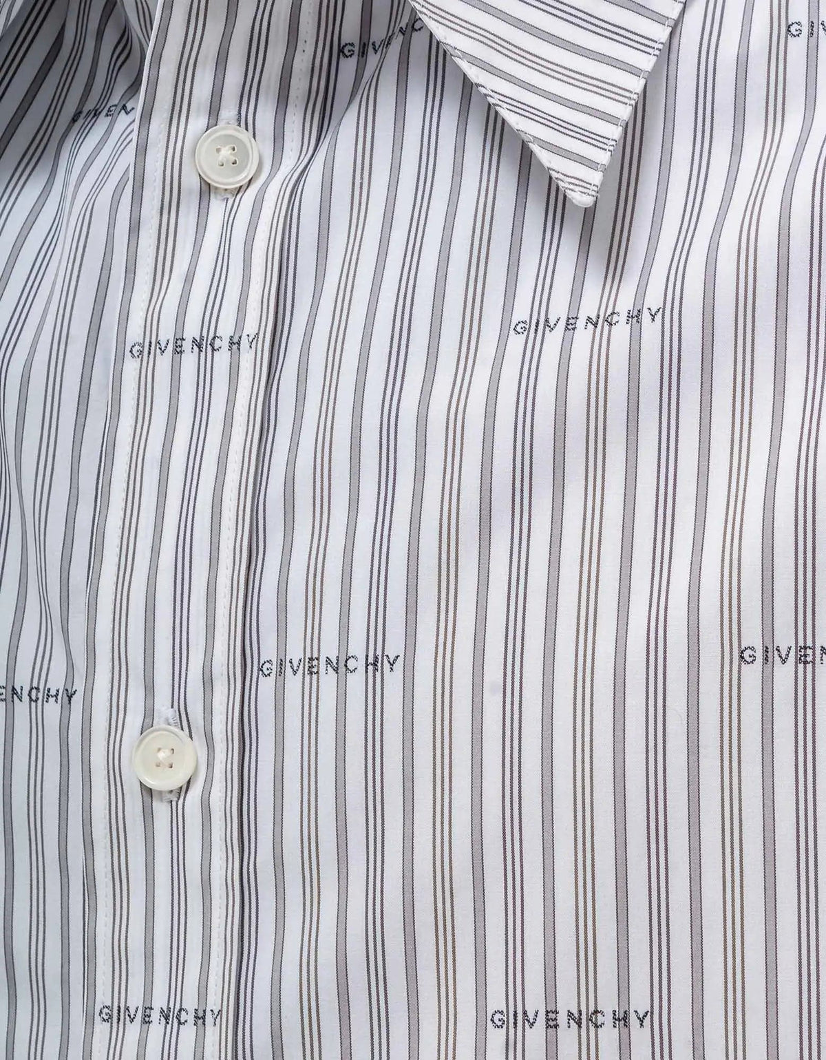 Givenchy Grey All-Over Logo Stripe Shirt – Zoo Fashions Givenchy Grey All-Over Logo Stripe Shirt – Zoo Fashions